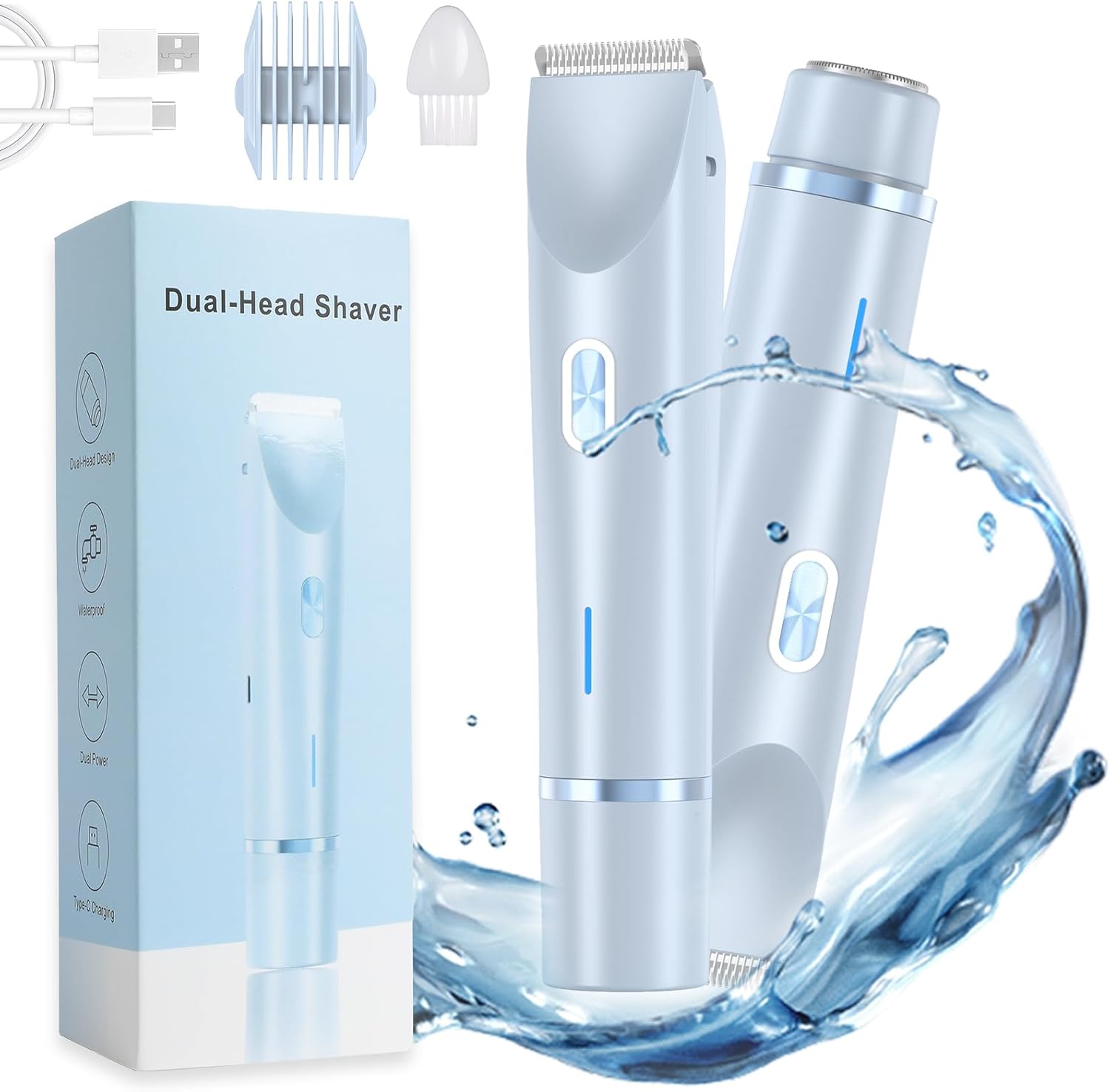 Amazon.com: Dermave Bikini Shaver,Dual Head Shaver Women, 2 in 1 Wet ...