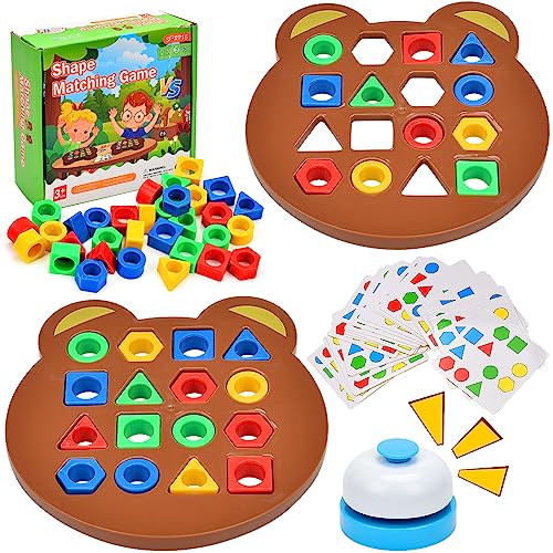 Vibbang Shape Matching Game, Montessori Learning Toys, Color ...