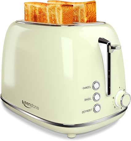 Amazon.com: Toasters 2 Slice Retro Stainless Steel Toasters with Bagel ...