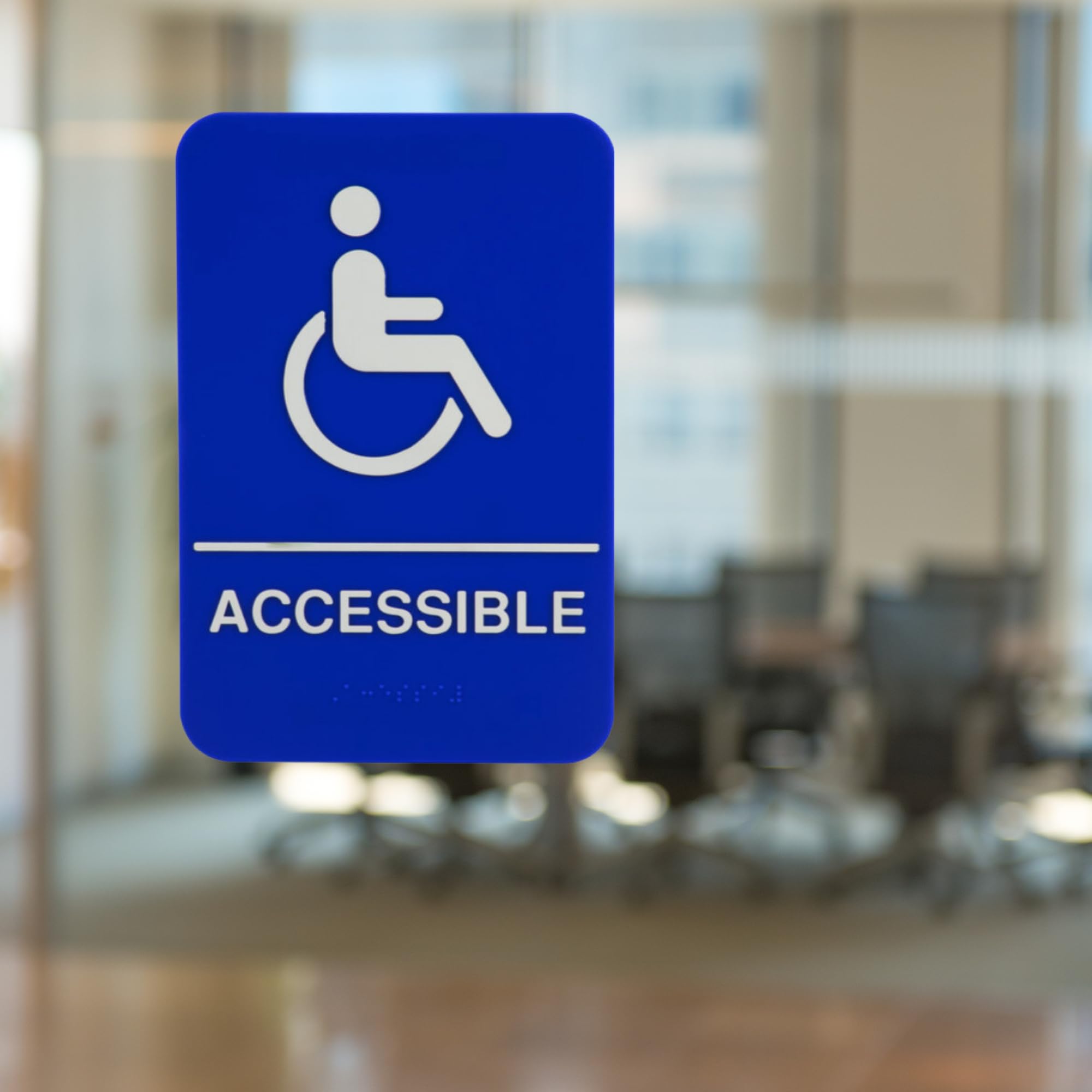 Wheelchair Accessible Sign Unisex Handicap Restroom Sign, ADA-Compliant ...
