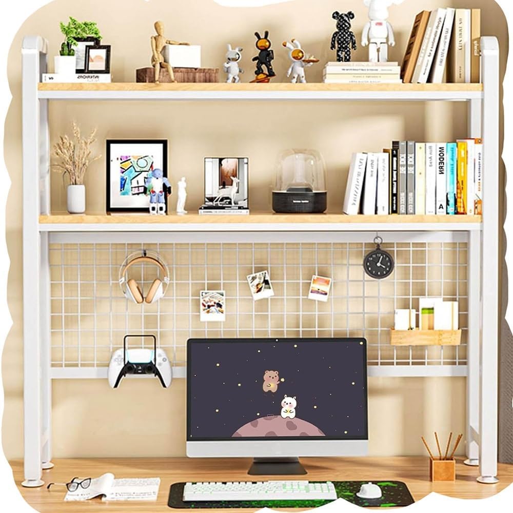 Amazon.com: KADEUX Grid Desktop Bookshelf for Computer Desk, Desk ...