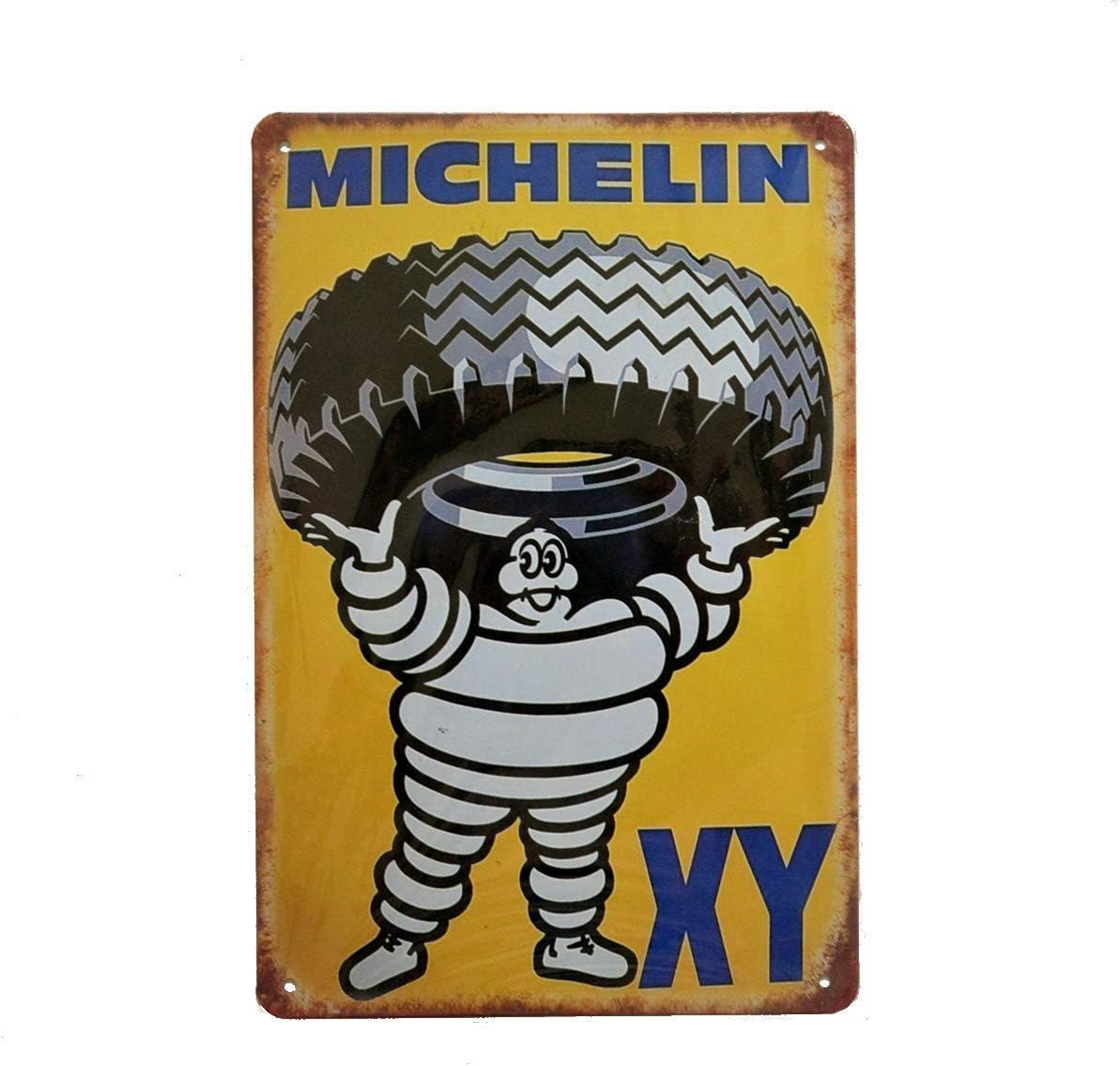 Amazon.com: APPLE& Tin Sign Garage Vintage Michelin Tire Poster Metal ...