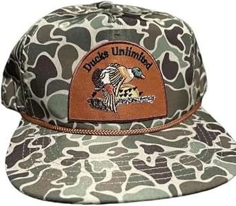 Duck Unlimited Retro Vintage Camo Snapback Hat, Made in Cotton Khaki ...