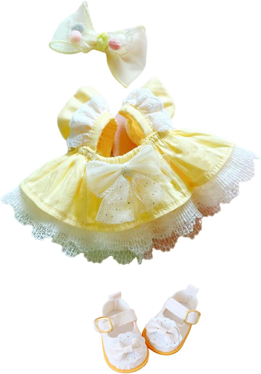 Amazon.com: CALEMBOU Plush Doll Clothes Set, Cute Dress Shoes 20cm ...