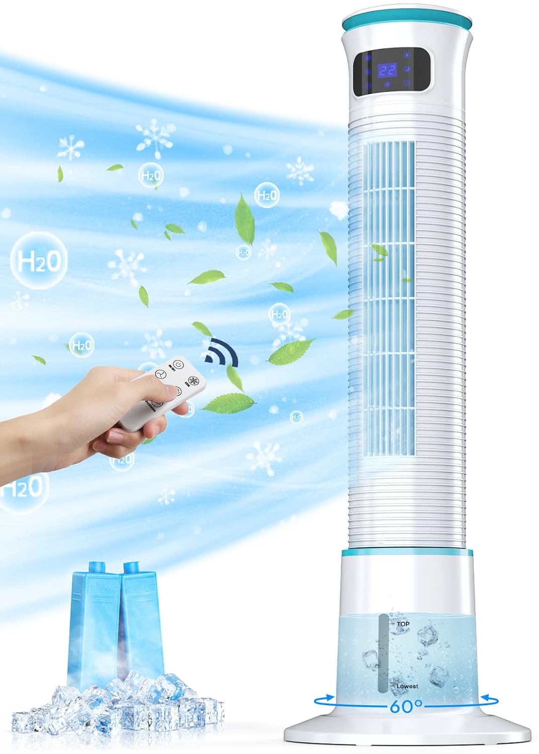 Evaporative Cooling Fan - Portable Air Cooler with Remote Control ...
