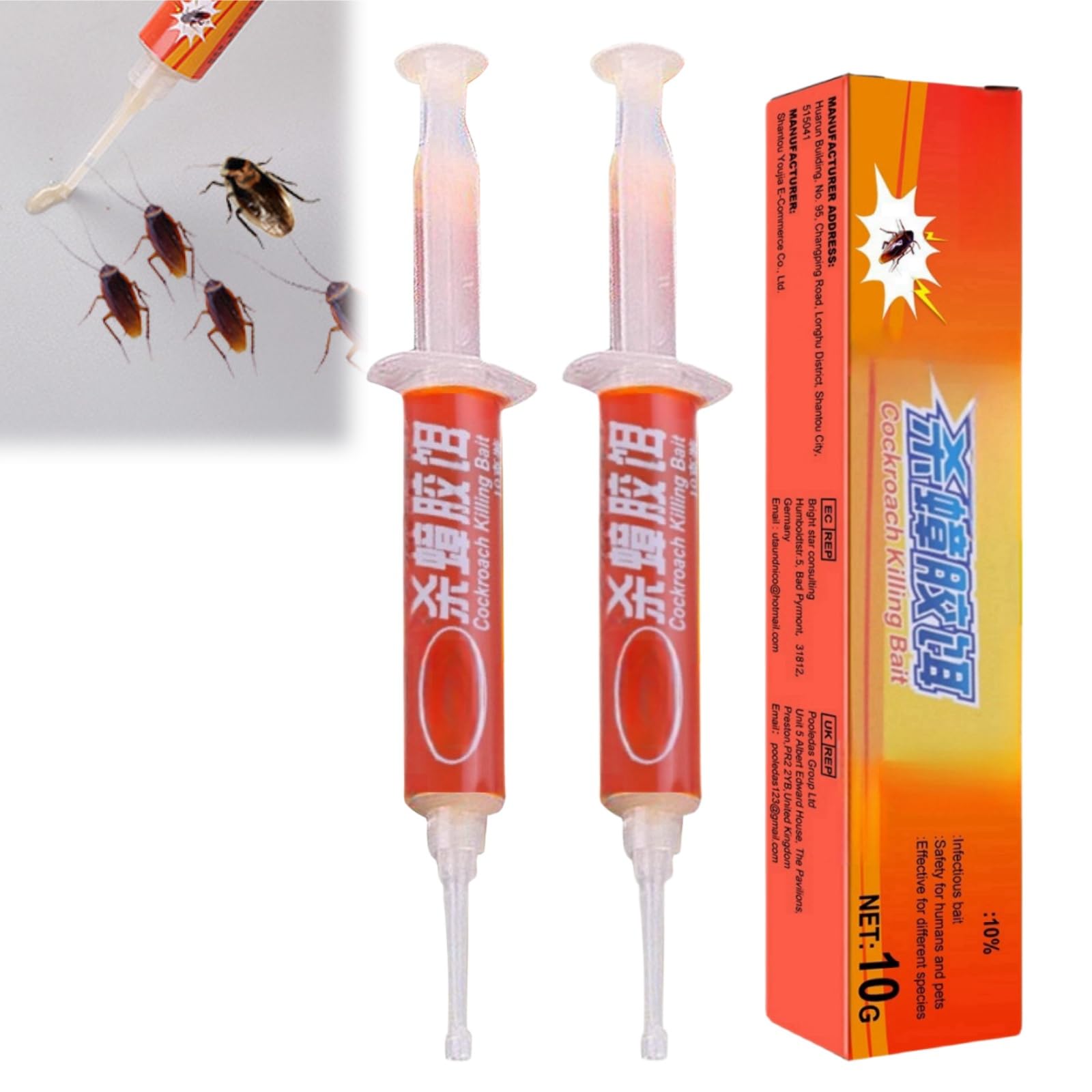 2PCS Cock-roach Killer Gel Bait,Roach Trap Master,Powerful Cock-roach ...