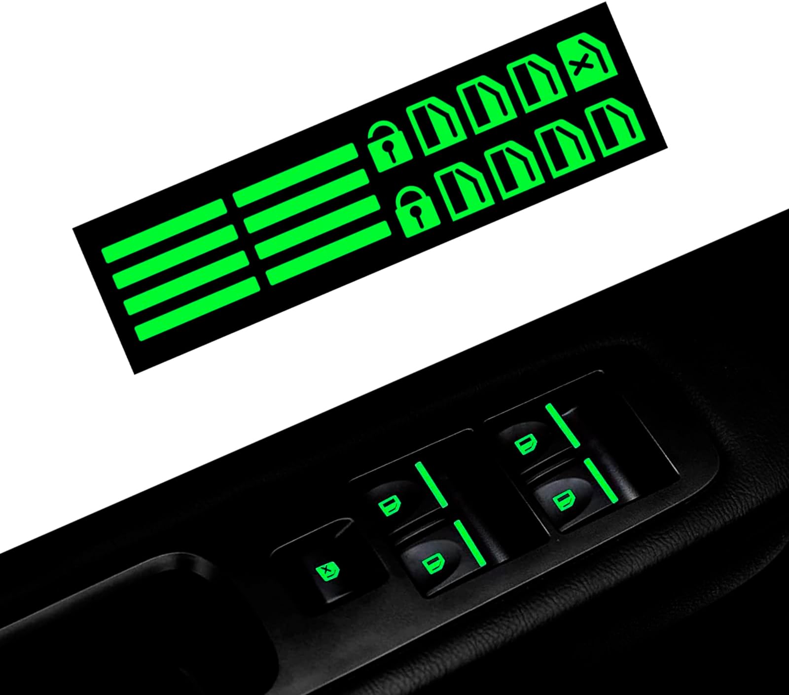 Amazon.com: QODOLSI Car Control Switch Luminous Sticker, A Set of 20 ...