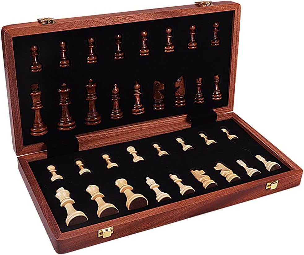 Amazon.com: Chess Game Folding with 4" King Height Chess Pieces Large ...
