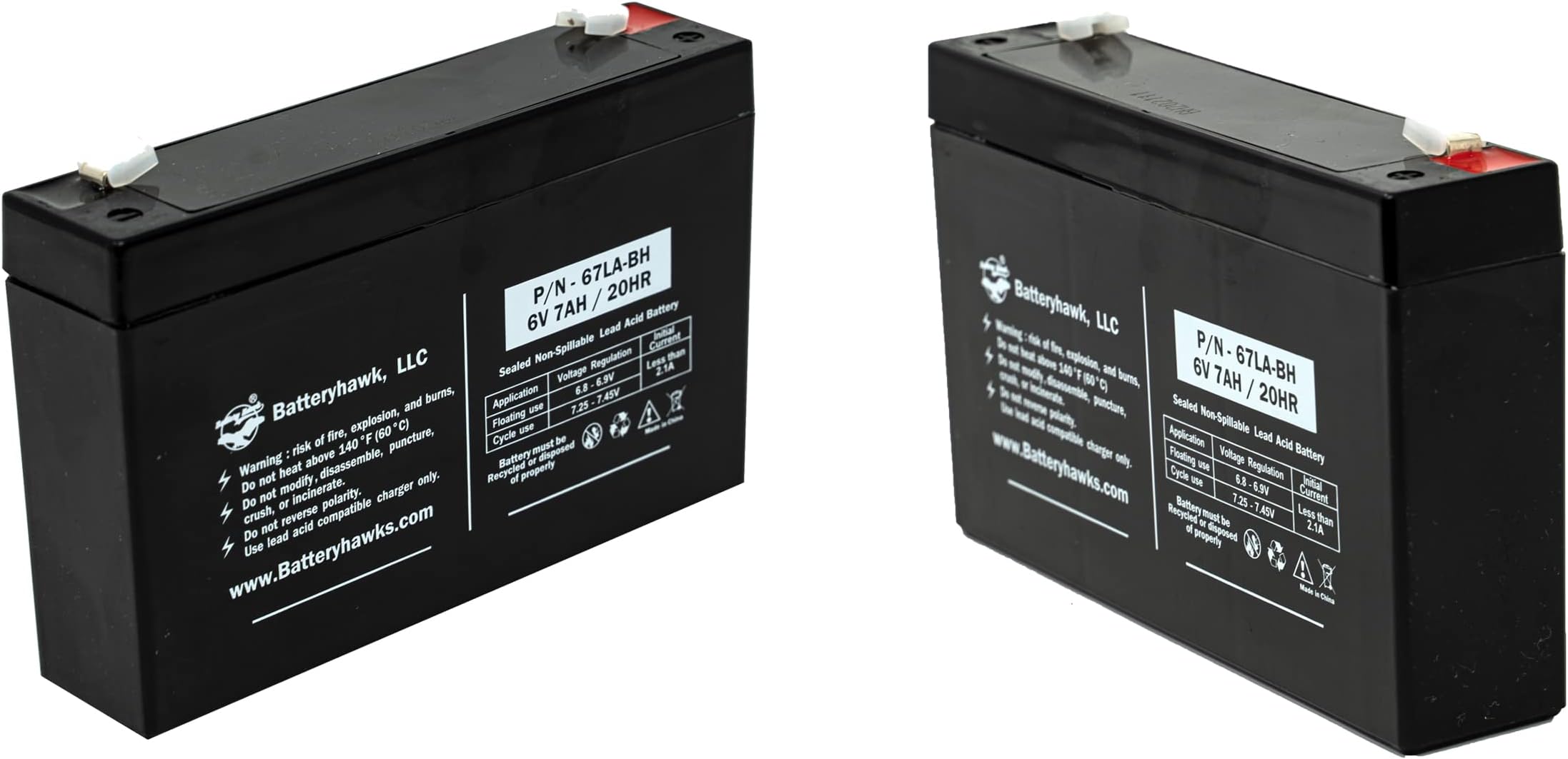 Amazon.com: Battery Hawk UB670 ELB-0607 Lead Acid 6V 7AH SLA WP7-6 EMB ...