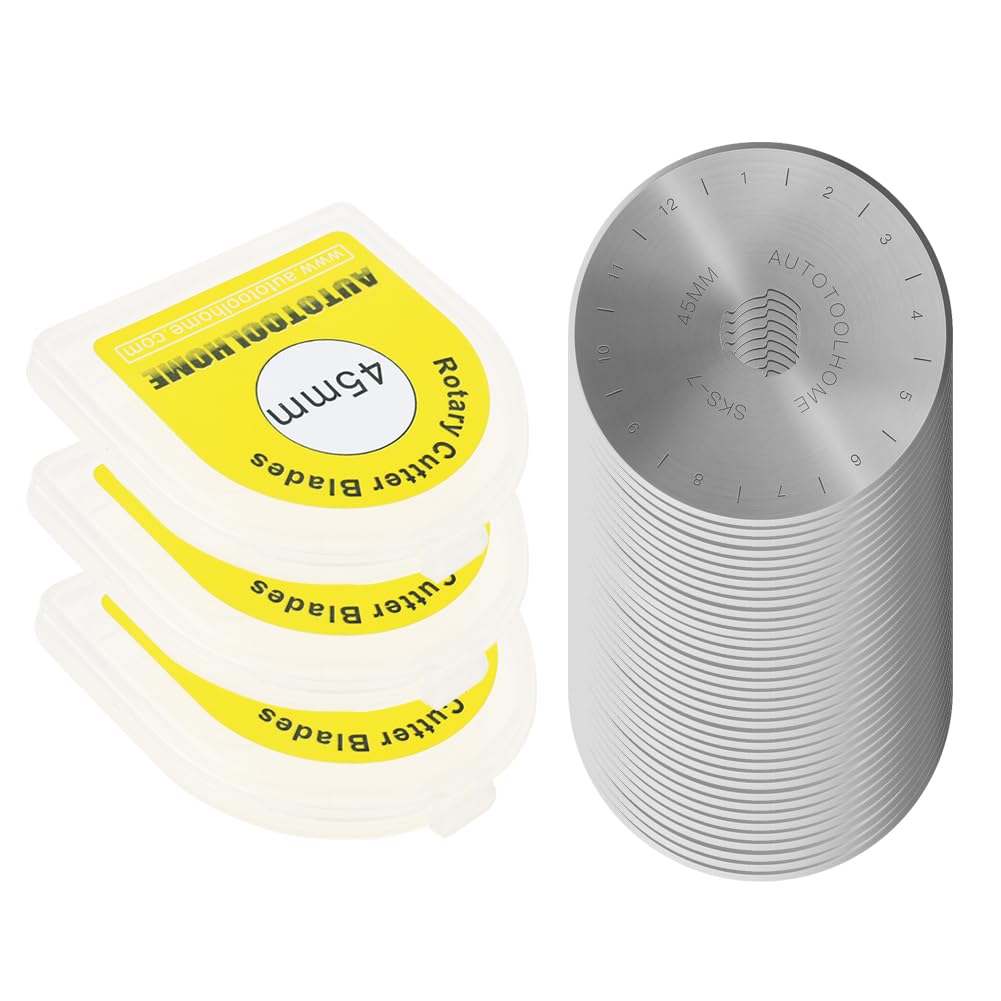 Amazon.com: AUTOTOOLHOME Rotary Cutter Blades 45mm 50 Pack Replacement ...