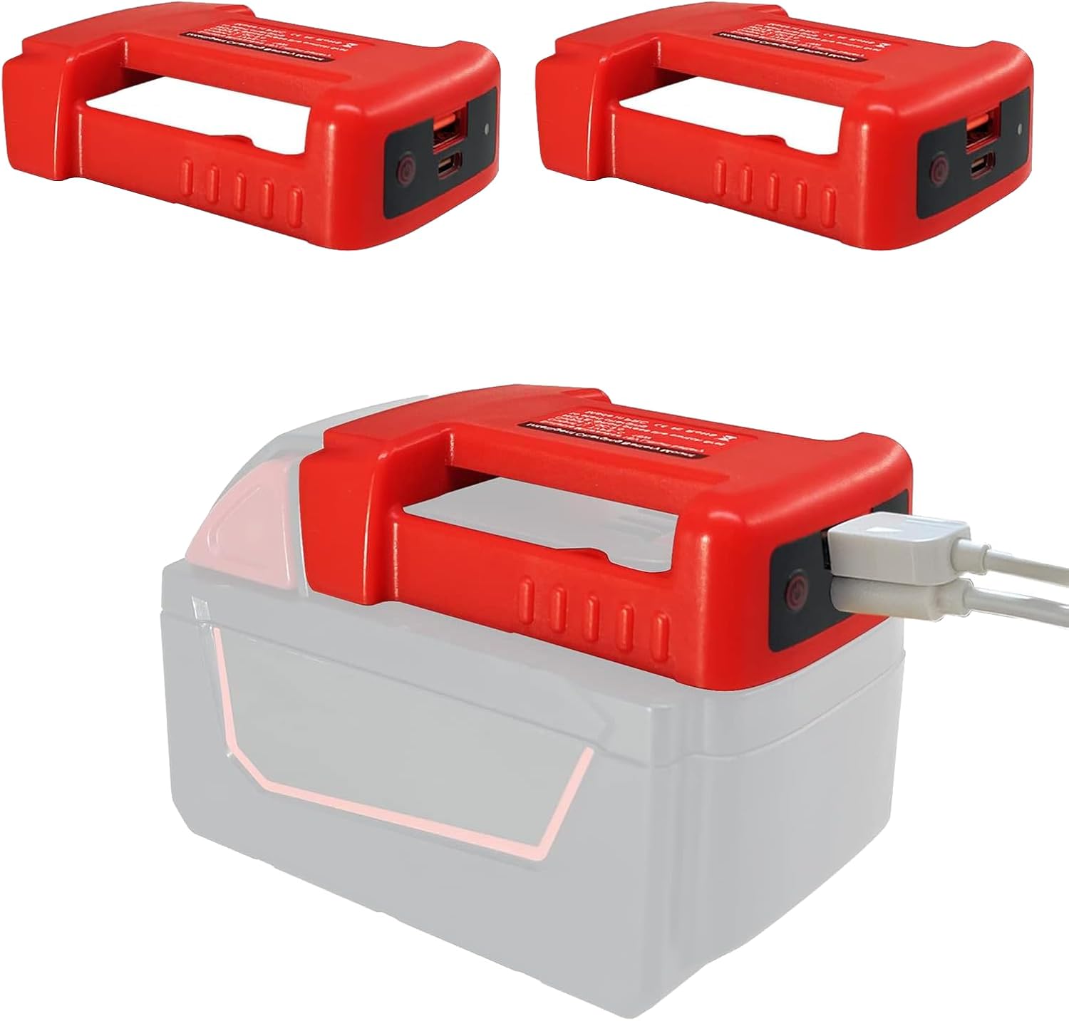 TEPULAS 2pcs USB Charger Adapter for Milwaukee M18 18V, M18 USB Charger ...