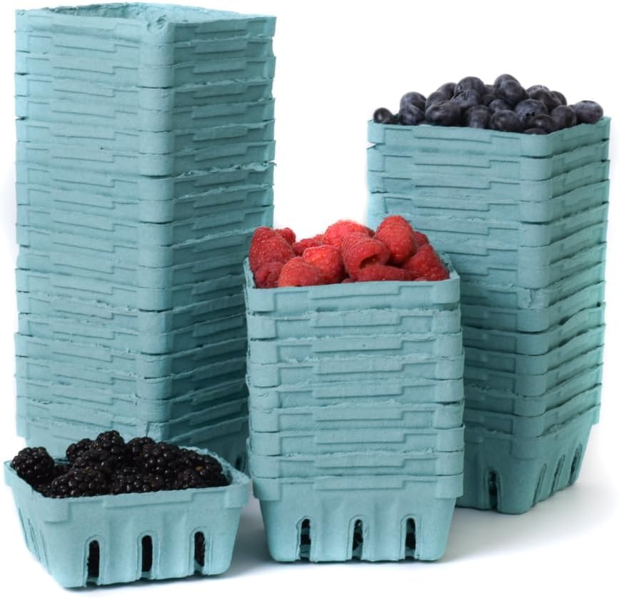 Amazon.com: JAK Industrial 45 Half Pint Berry Basket – Pulp Fiber ...