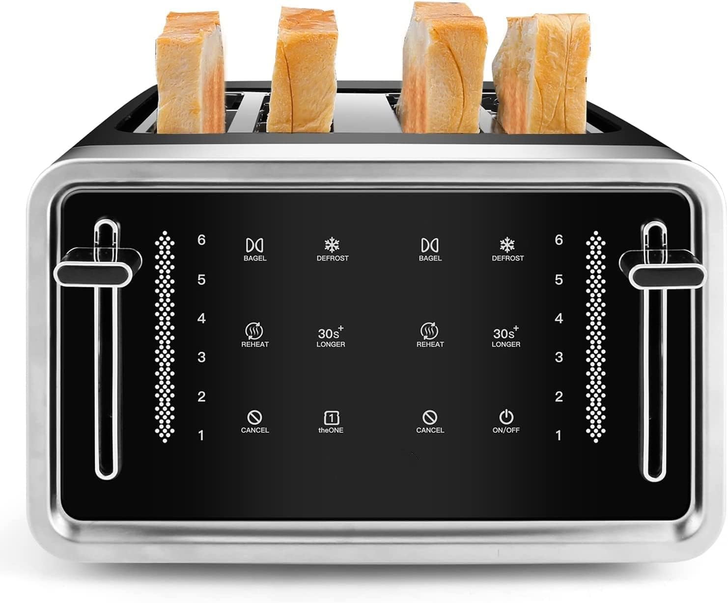 Amazon.com: 4-Slice Toaster, Led Display Touch Screen Toaster With Dual ...
