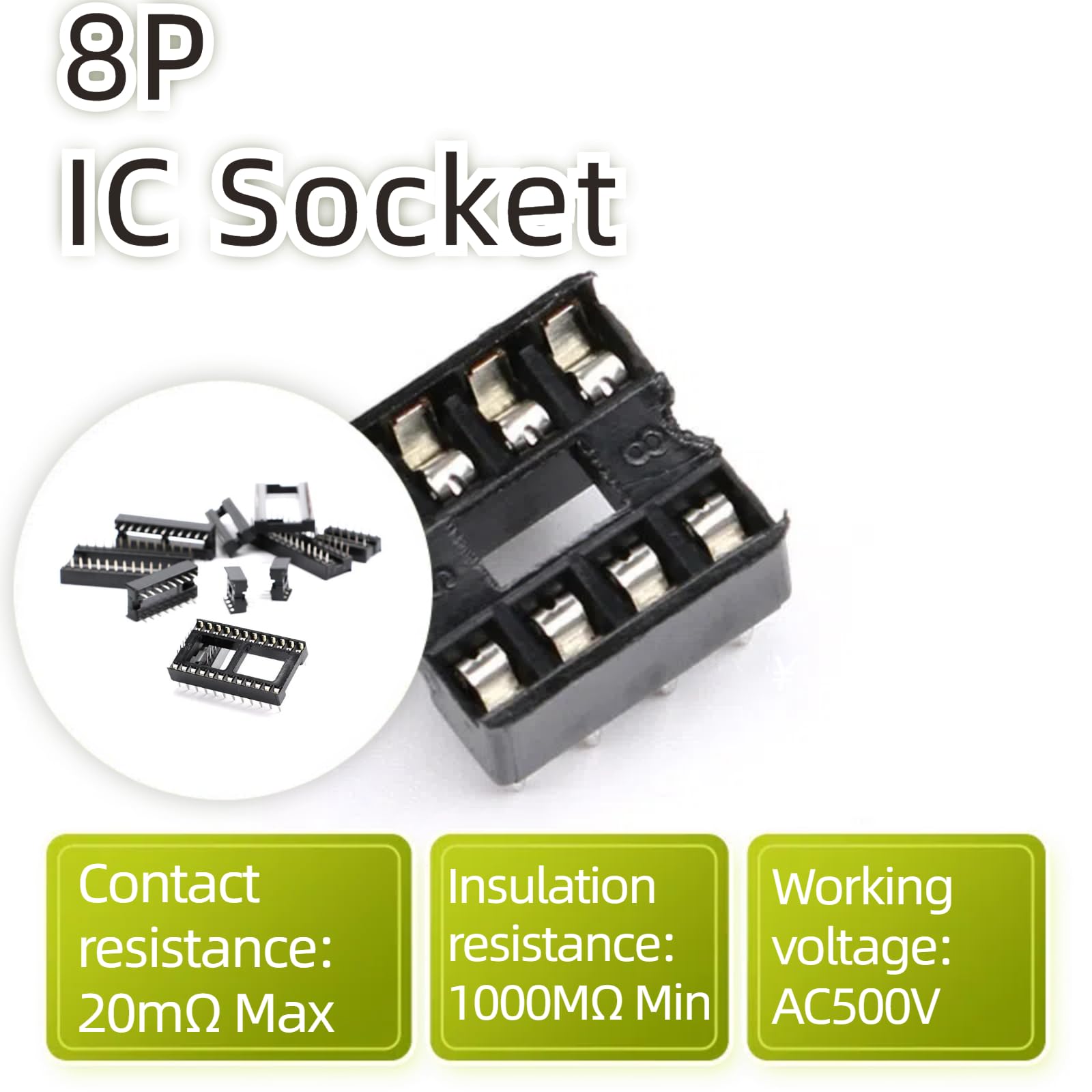 Snapklik.com : 20Pcs 8P IC Socket DIP Integrated Circuit IC Sockets ...