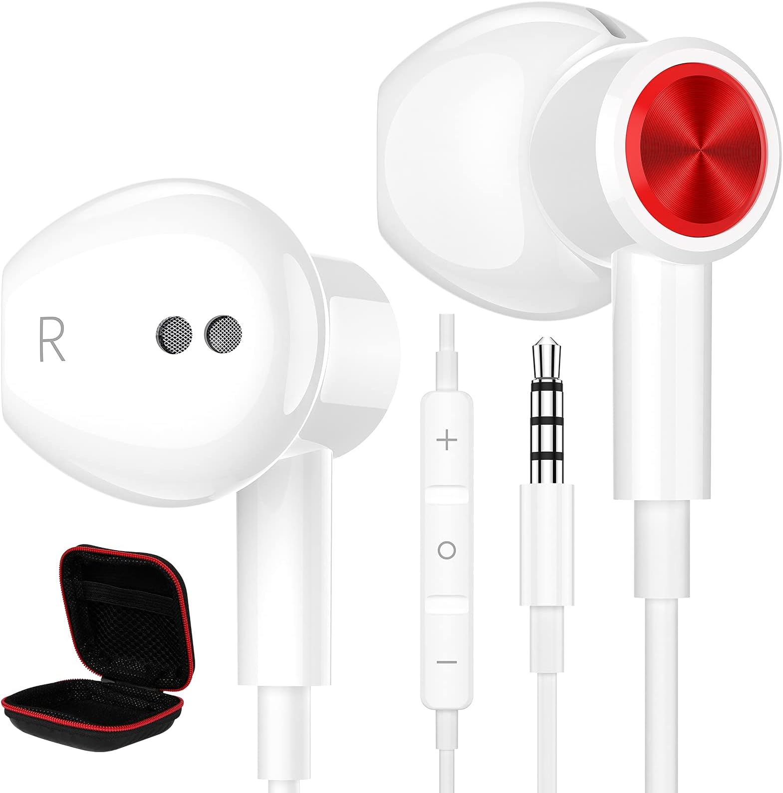 Amazon.com: Wired Earphones 3.5mm Jack Headphones with Microphone for ...