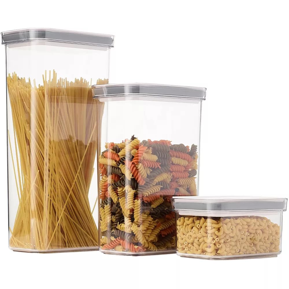 Amazon.com: Luminuxe 3 Piece Food Storage Container Set with Airtight ...