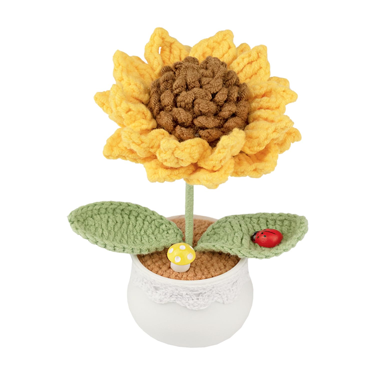 Amazon.com: Knitting Crochet Sunflower Flowers Potted Plants ...