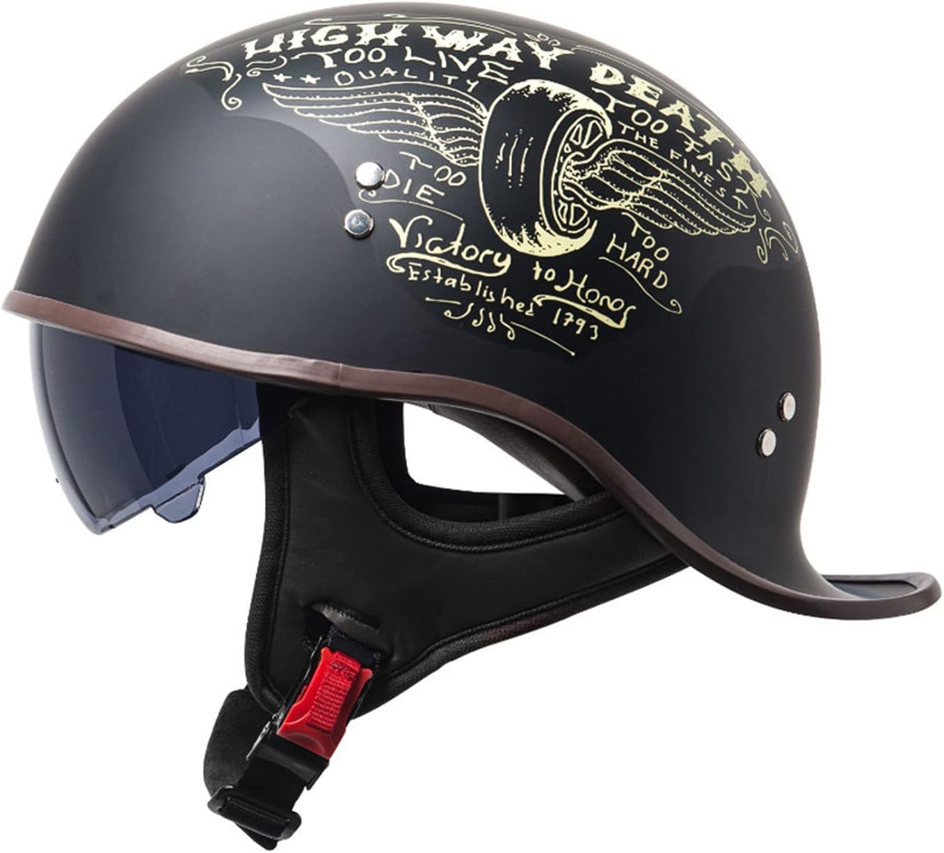Amazon.com: Vintage Motorcycle Half Helmet,Adult Open Face Motorbike ...