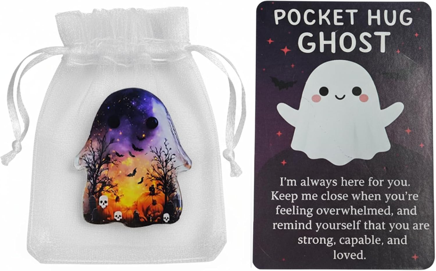 Amazon.com: Halloween Pocket Hug Ghost Card with Mini Charm ...