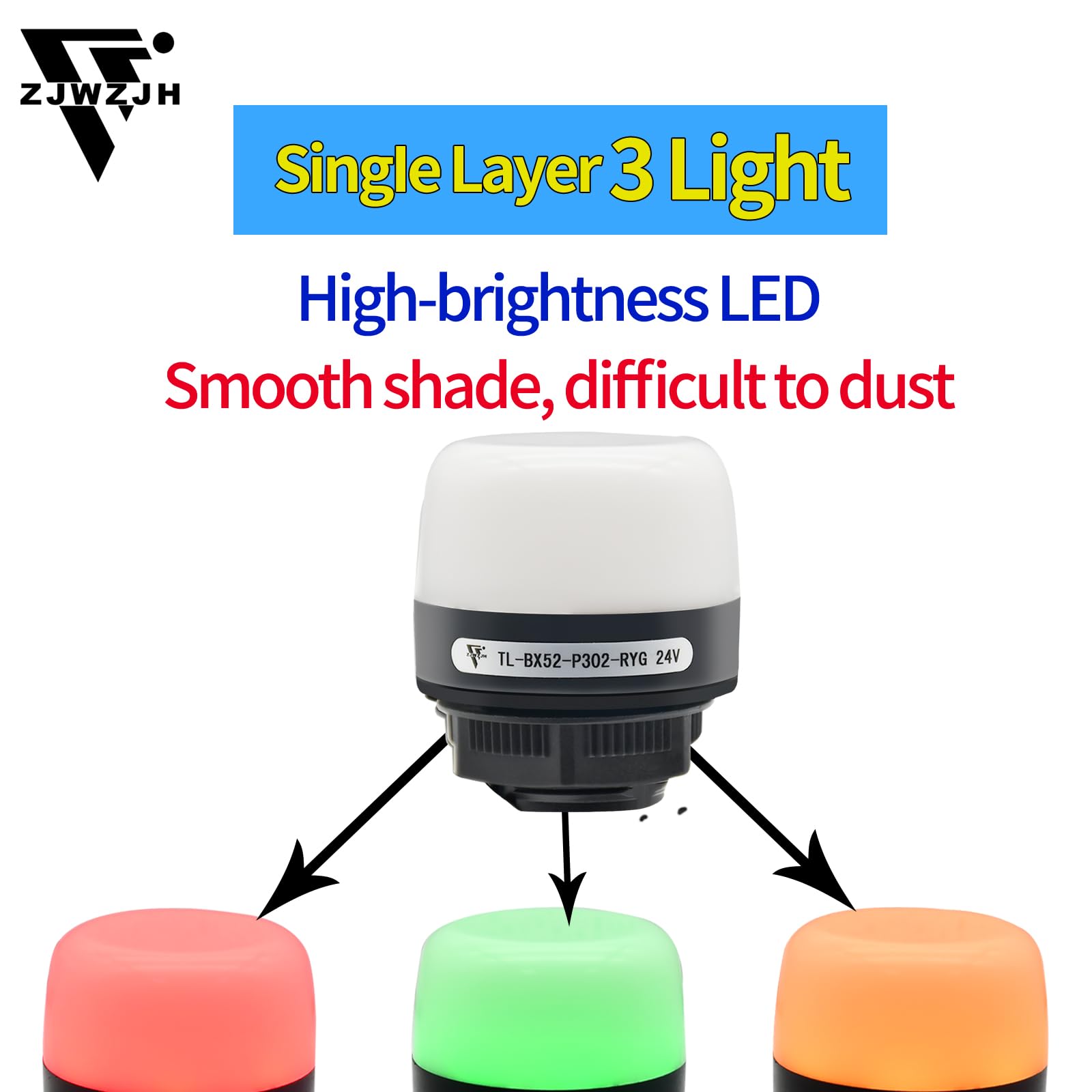 Snapklik.com : 24V LED Industrial Warning Lights, Flat 3 Colors 1 Layer ...