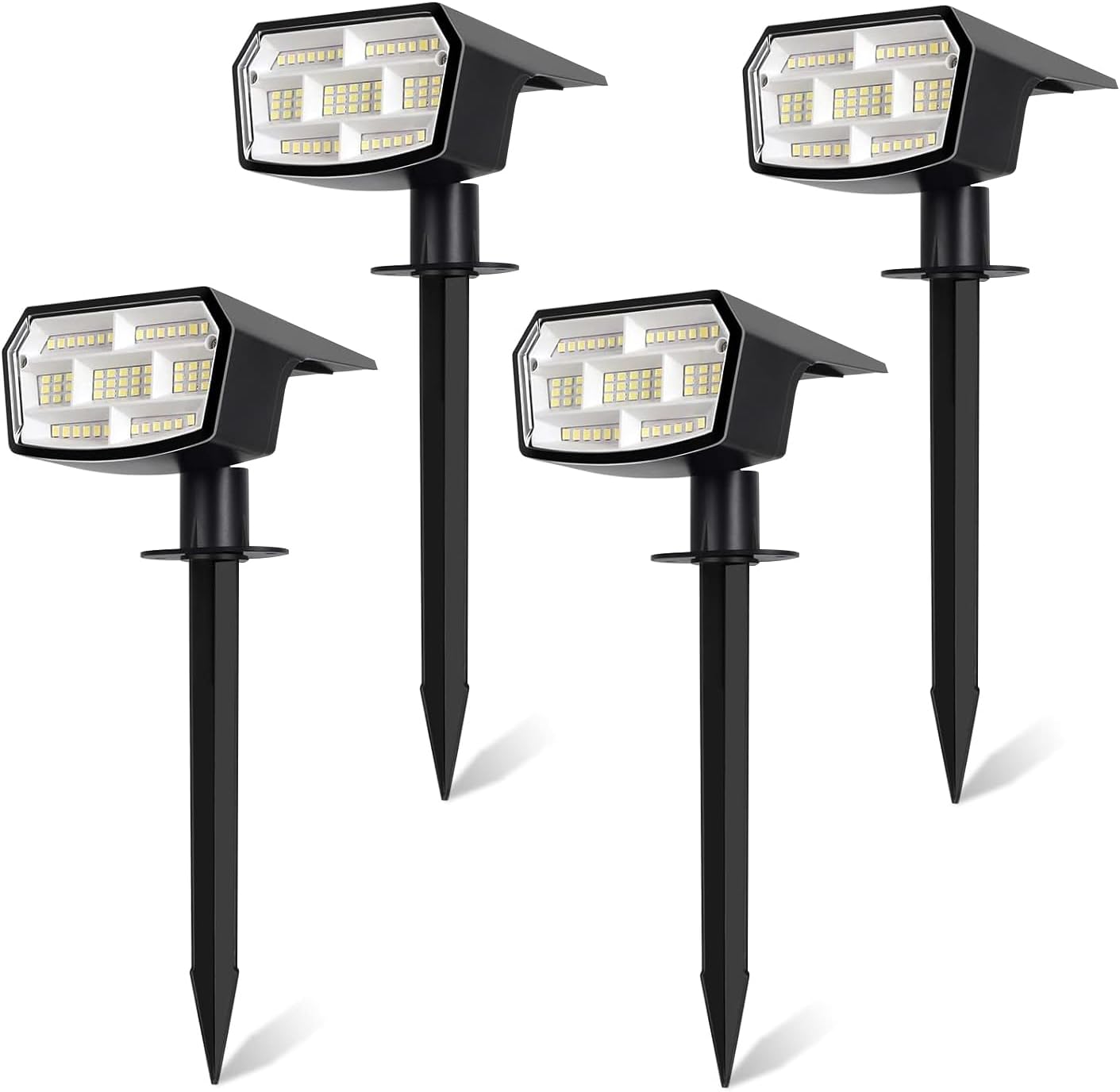 JESLED Solar Landscape Spotlights Outdoor 6-Pack, IP67 Waterproof Warm ...