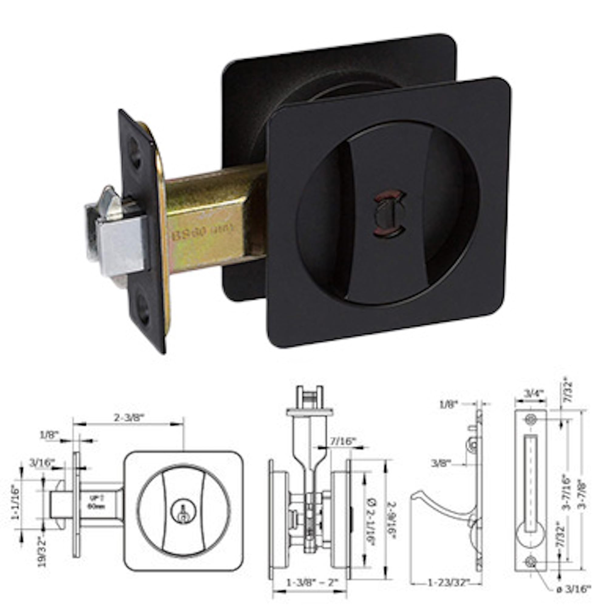 Snapklik.com : Delaney Hardware 370104 Black Contemporary Privacy ...