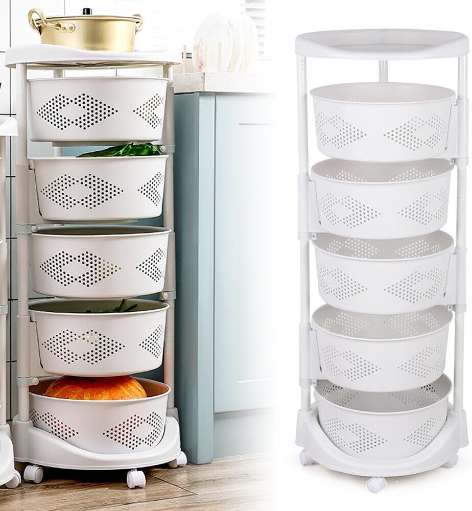 Amazon.com: CLAYHU Rotating Storage Rack with Lockable Casters ...