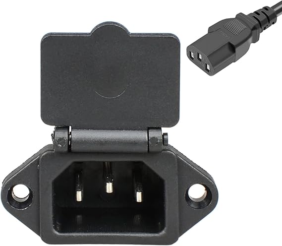 Amazon.com: 2 Pcs AC 250V 10A IEC 320 C14 Panel Mount Plug Adapter ...