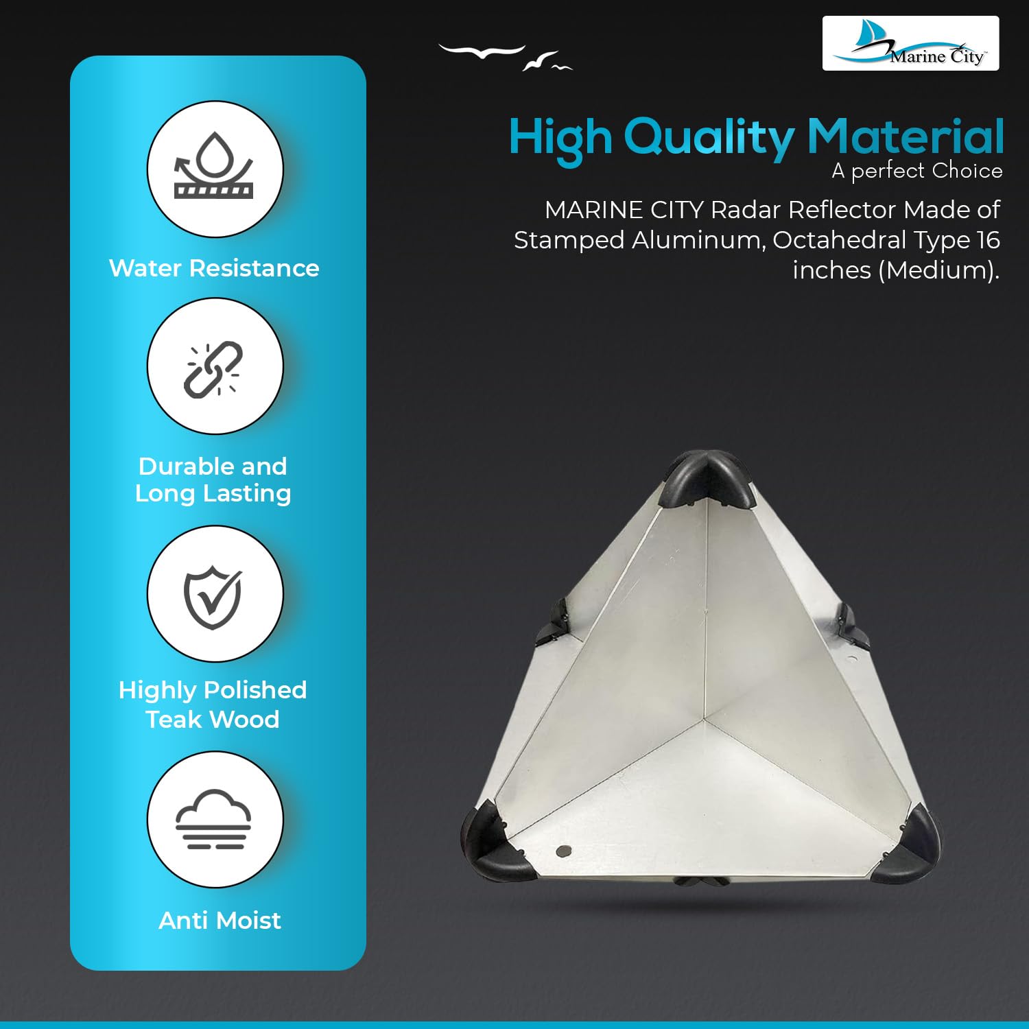 Boat Blind MARINE CITY Tube Type Radar Reflector 23 Inch - Aluminum ...