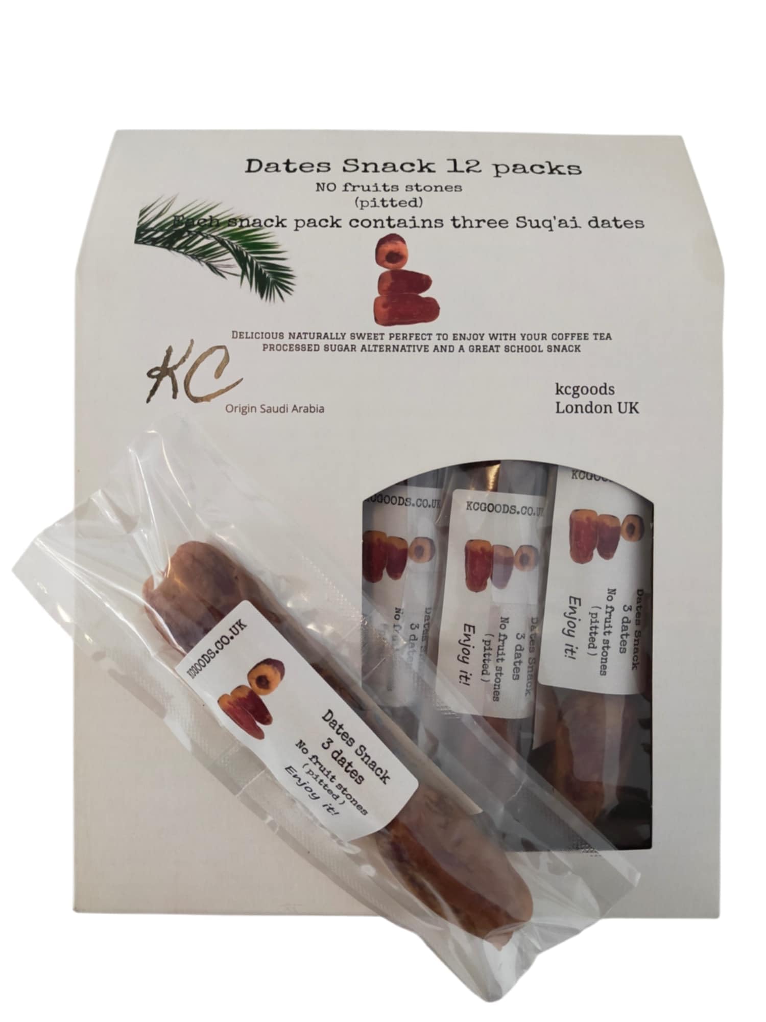 Dates Snack Box 12pcs no Fruits Stones ( pitted) Three Dates per Snack ...