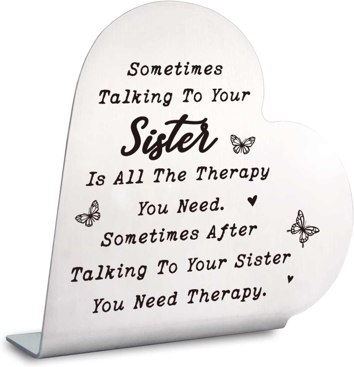 Amazon.com: Funny Sister Gifts, Sisters Stainless Steel Heart Plaque ...