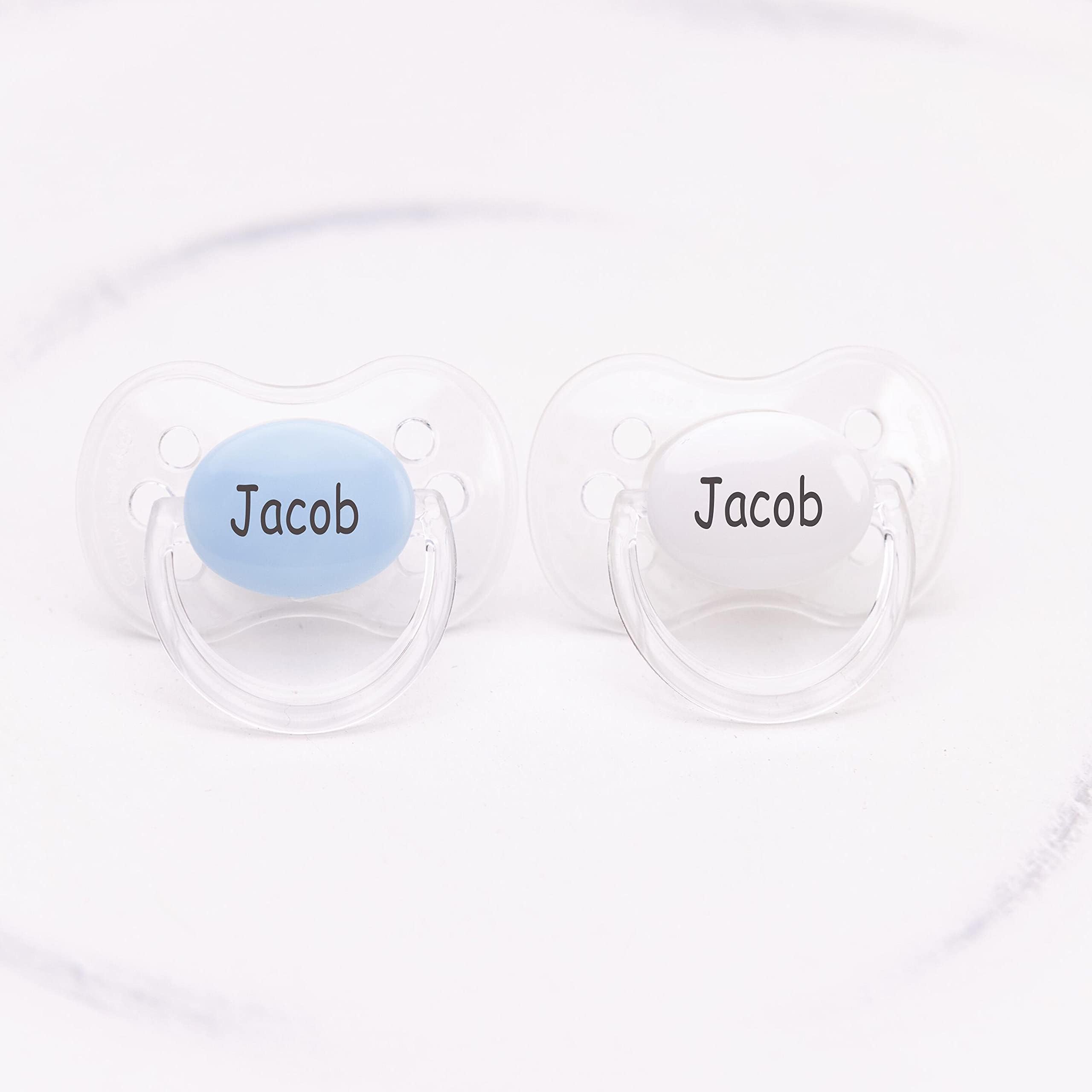Amazon.com : Personalized Pacifier with Name, 2 Pack Blue (6-18 Months ...