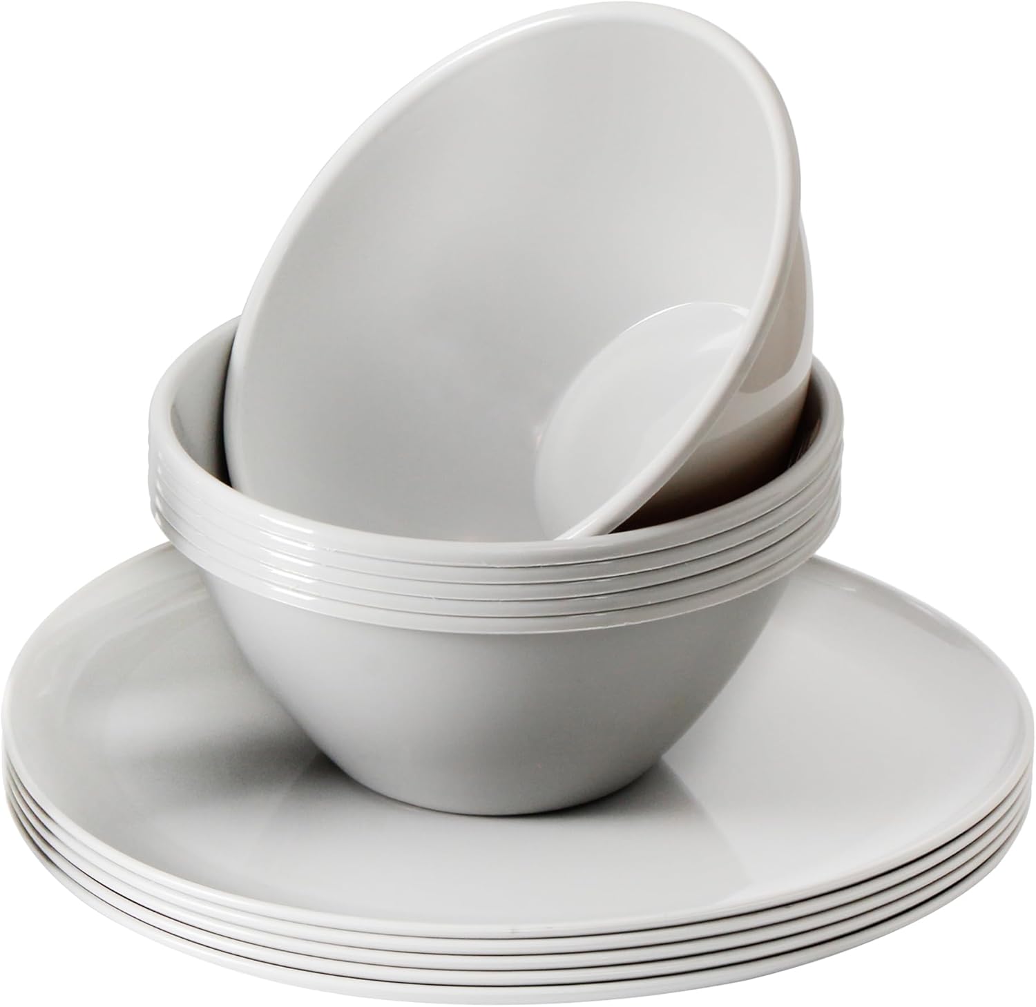 Amazon.com: Youngever 12 Piece Plastic Kitchen Dinnerware Set, Large ...