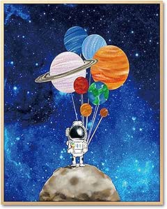 Amazon.com: Watercolor Outer Space Art Print, Galaxy Solar System ...
