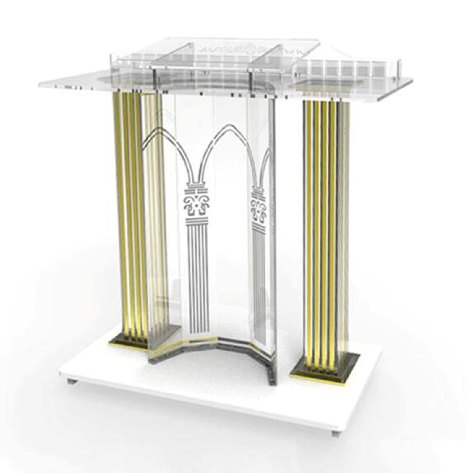 Brmefmc Rolling Pulpit Acrylic And Mdf Podium With Casters Podium ...