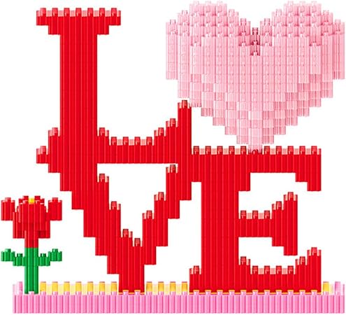 FAMINESS Romantic Love Shaped Building Set Heart Ornament Building Toy ...