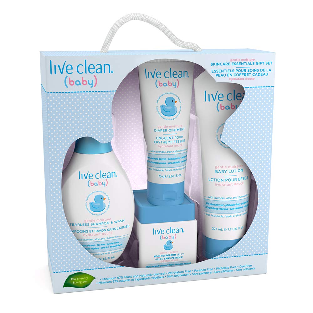 Live Clean Baby Gentle Moisture Baby Essentials Gift Set, 4 Count ...