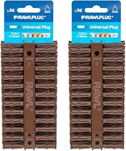 Pack of 2 - (192 TOTAL) Rawlplug Uno Universal Contract Wallplug 7 mm ...