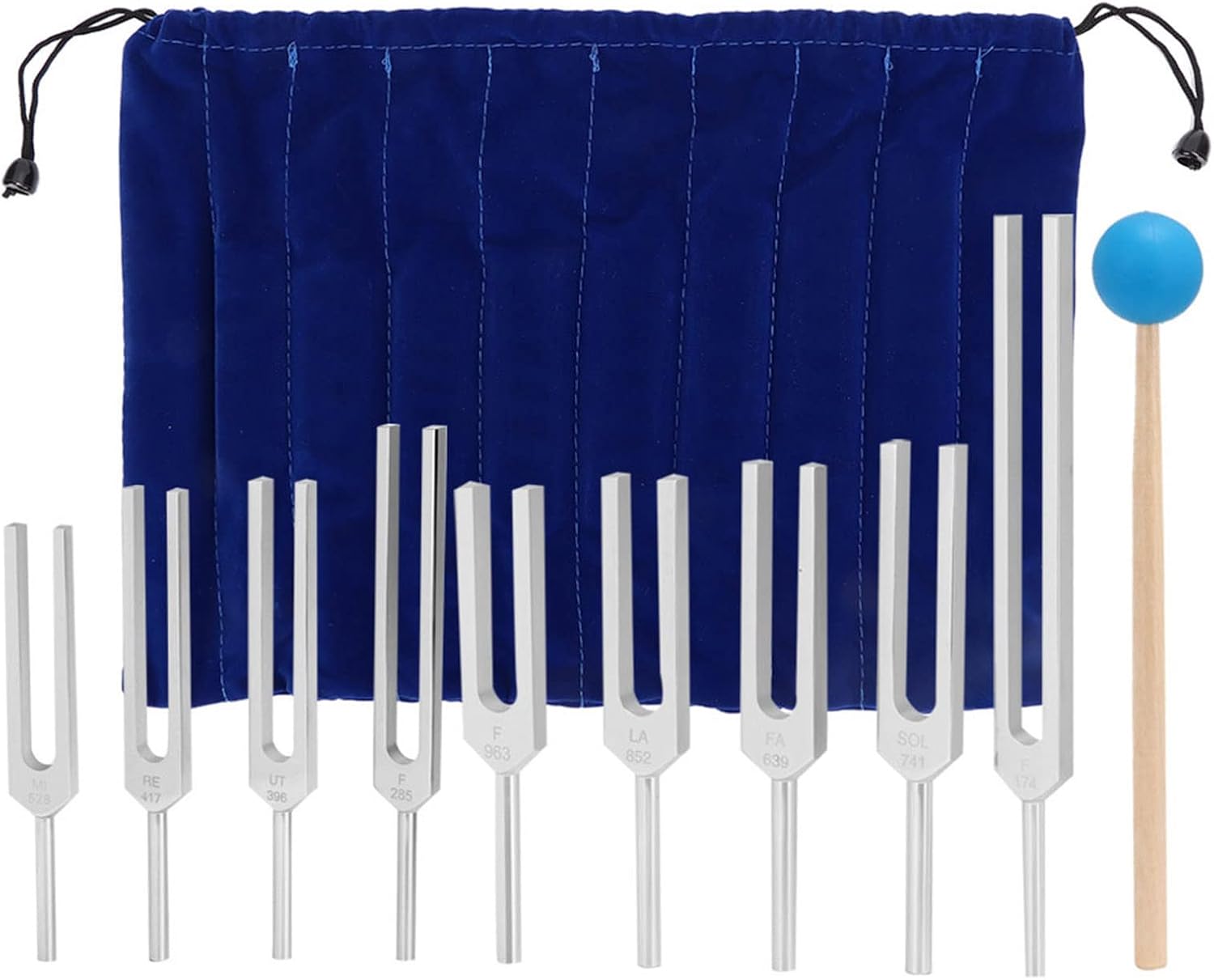 Amazon.com - Tuning Fork Set, 9pcs Aluminum Alloy 174/285/ 396/417/ 528 ...