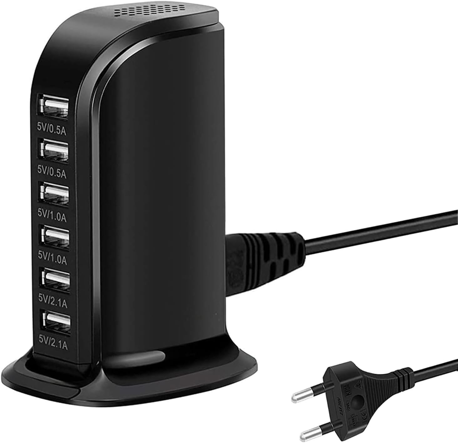 Mehrfach USB Ladegerät, 30W USB Ladestation, 6-Port Multi Ladestation ...