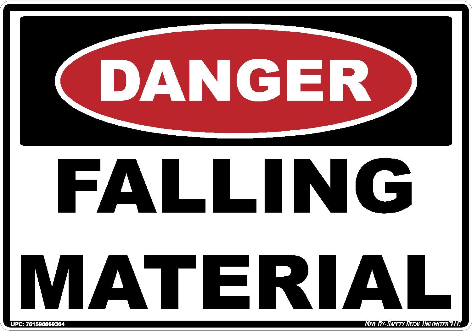 Amazon.com: Safety Decal Unlimited OSHA Danger Falling Material ...