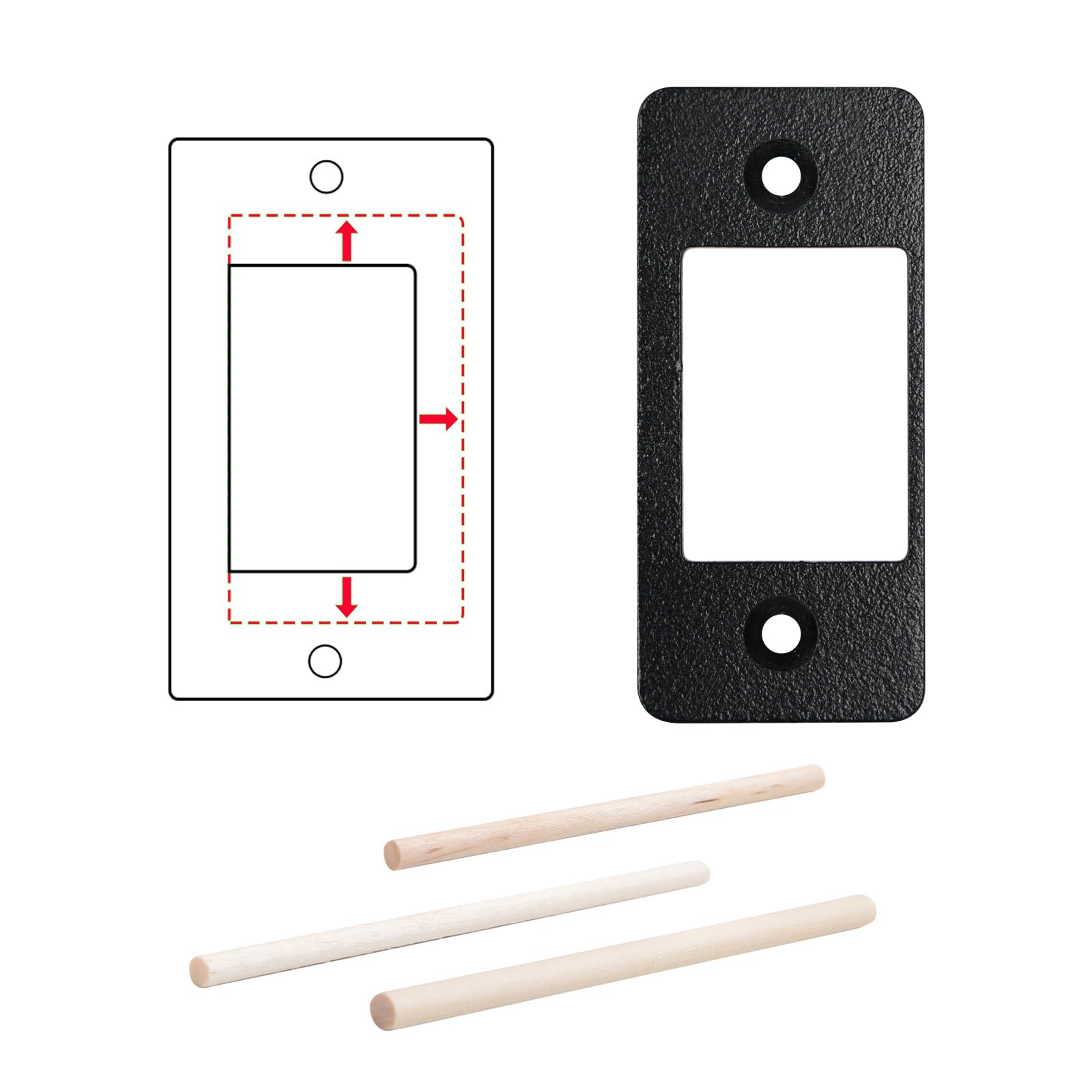 MOSECYOU Deadbolt Restorer Strike Plates Narrow Side and Large Hole ...
