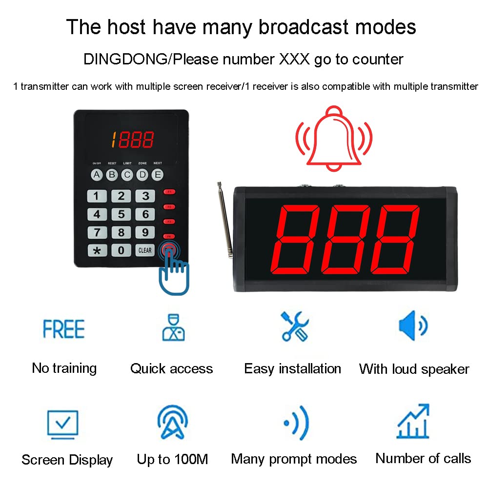 Snapklik.com : Wireless Queue Calling System Take A Number Display ...