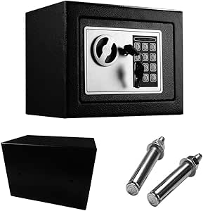 Lock box,Small, Cash Box with Digital Keypad and 2 keys, Steel ...