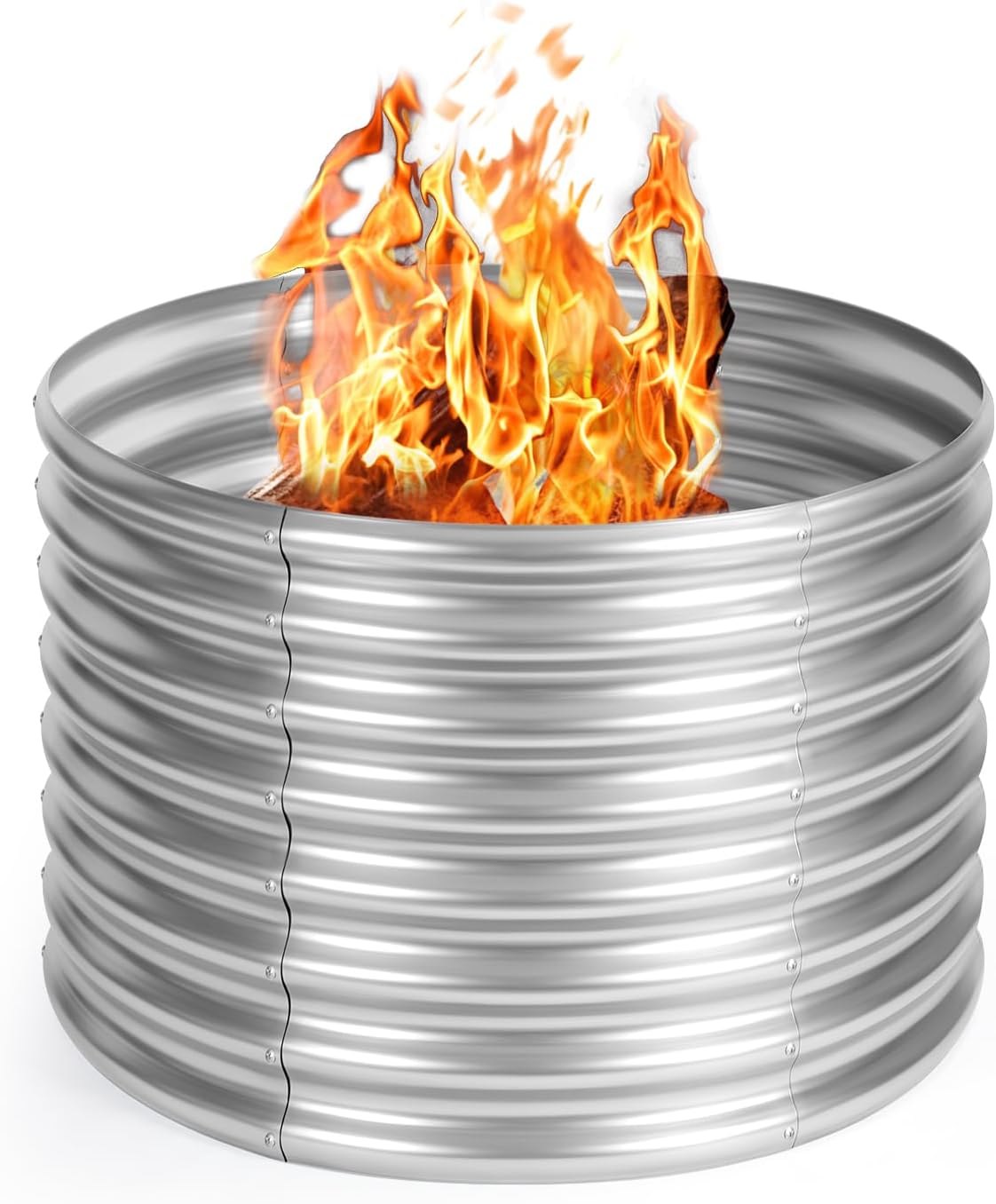 Amazon.com: Toolterritary 36 inch Fire Pit Ring, Galvanized Fire Ring ...