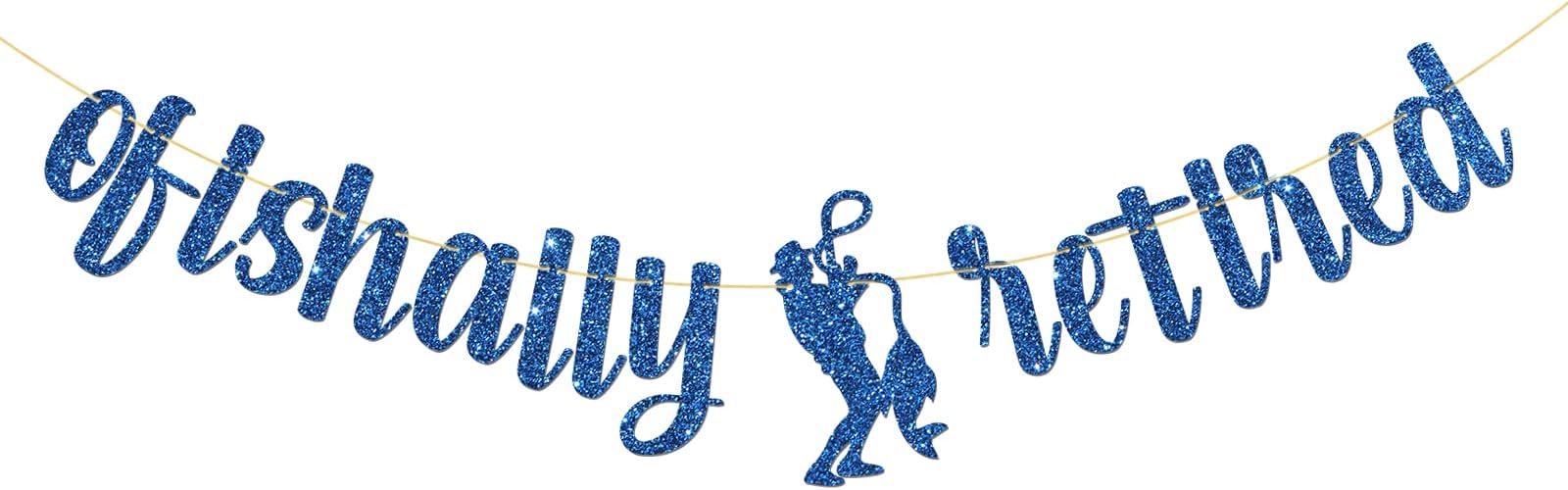 Amazon.com: Belrew Ofishally Retired Banner, Fishing Theme Retirement ...