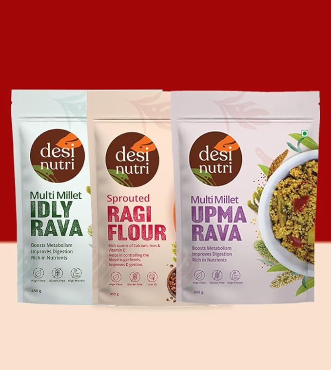 Desi Nutri Idly Upma Rava Sprouted Ragi Kit | Multi Millet Idly, Upma ...