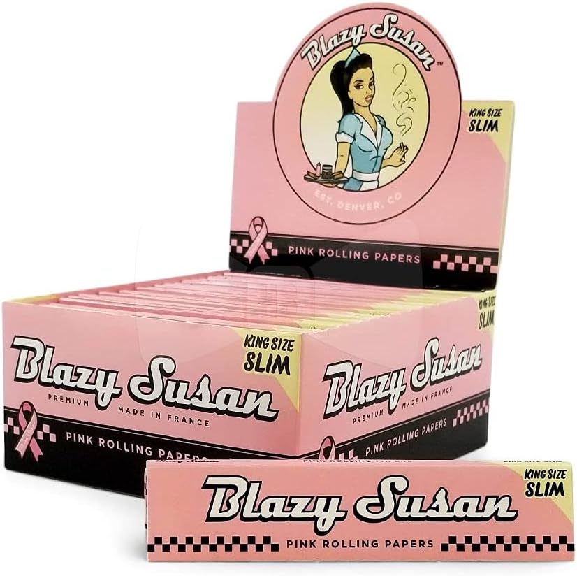 Amazon.com: Blazy Susan King Slim Pink Rolling Papers : Health & Household