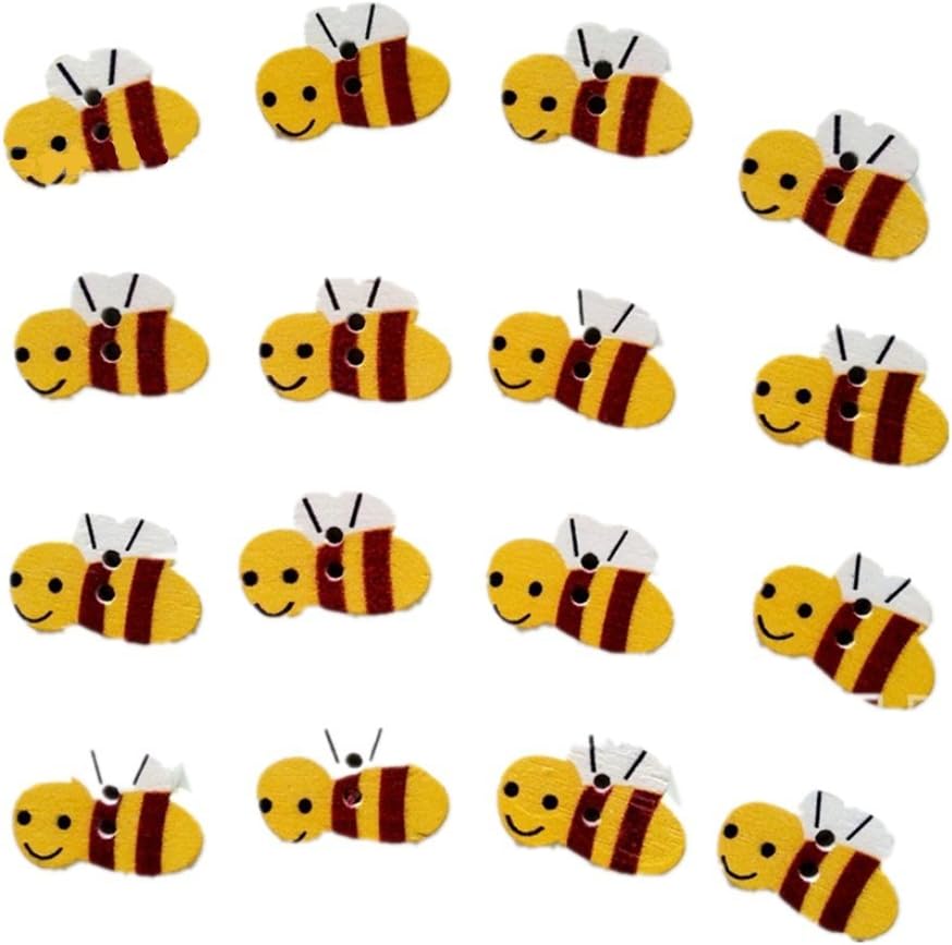 Amazon.com: 50pcs Wooden Buttons Sewing Button Kid's Scrapbooking DIY ...