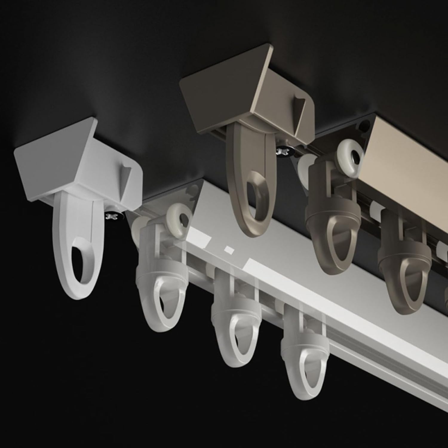 Amazon.com: CuKYi Single Track Silent Curtain Track, Slide Curtain ...